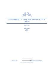 Data Modelling First Assignment Docx ASSIGNMENT 1 DATA MODELLING