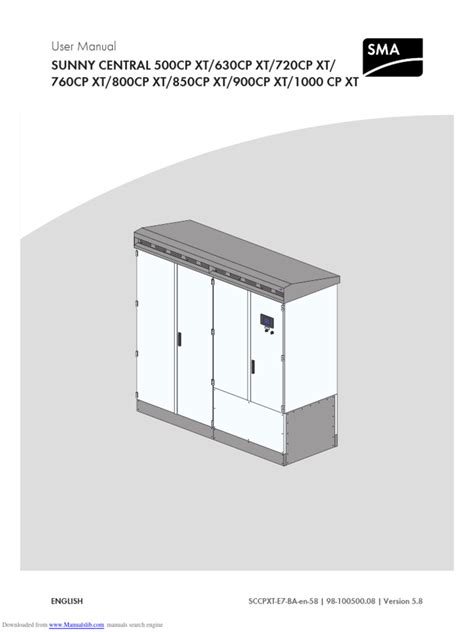 Sunny Central 500cp Xt Pdf Power Inverter Electrical Grid