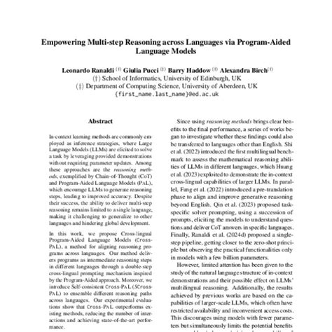 Empowering Multi Step Reasoning Across Languages Via Program Aided Language Models Acl Anthology