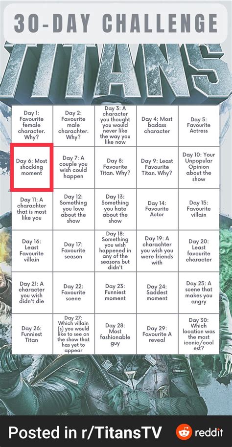 30 day challenge day 6 r titanstv