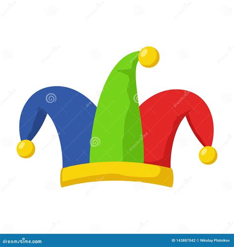 Humor Jester Joker Hat Icon Isolated On White Background April Fools Day Holiday Vector Stock