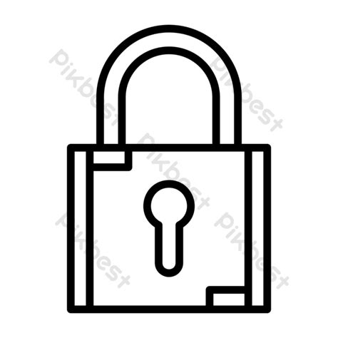 Lock Icon Vector Locked Line Png Images Ai Free Download Pikbest