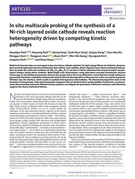 In Situ Multiscale Probing Of The Synthesis Of A Ni Rich Layered Oxide