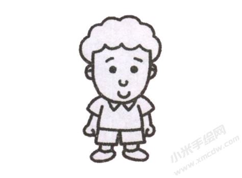 哥哥简笔画绘制步骤图示 哥哥的简单画法 小米手绘网