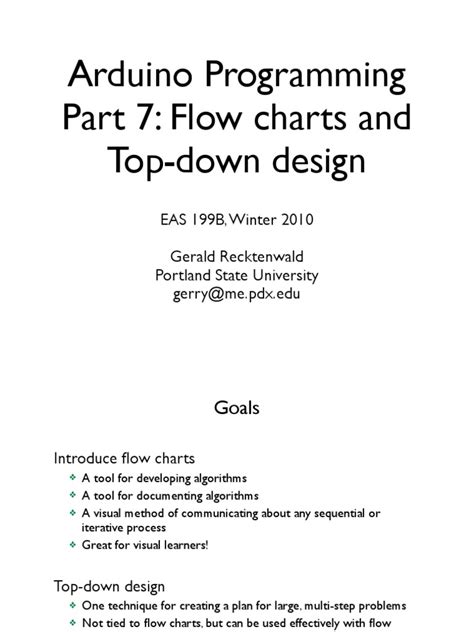 Flow Charts And Top Down Design For Arduino Programming A Visual Guide To Developing Algorithms
