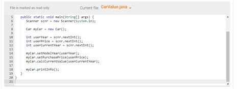 Solved File Is Marked As Read Only Current File CarValue J Chegg