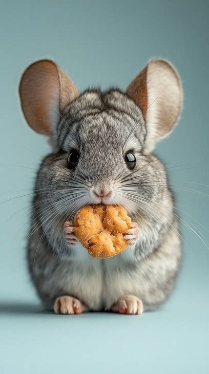 Free Chinchilla Eating Treat Image Chinchilla Eating Treat