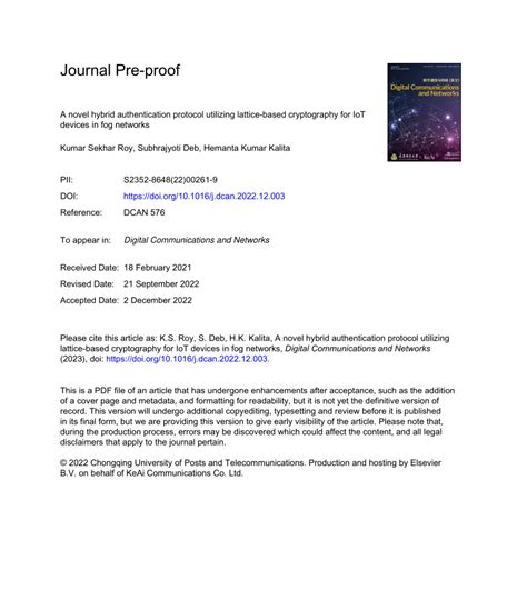 Pdf A Novel Hybrid Authentication Protocol Utilizing Lattice Based