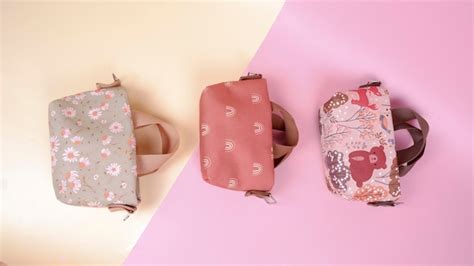 Premium Photo Several Variants Of Patterned Bags With Pink And Yellow