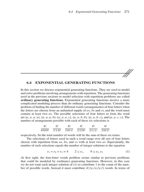 Exponential Generating Function Pdf Numbers Function Mathematics