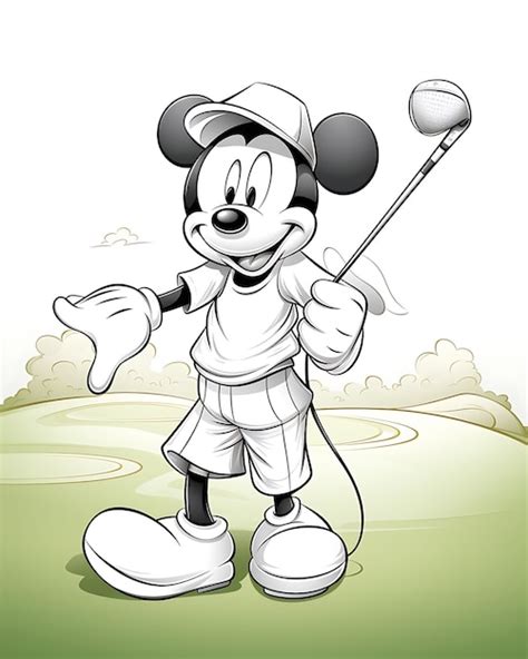 Premium Photo Micky Mouse Playing Adult Coloring Book Page
