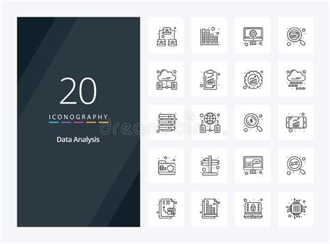 20 Data Analysis Outline Icon For Presentation Stock Vector Illustration Of Monitoring