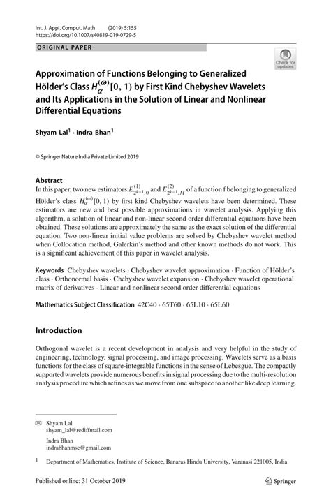 Pdf Approximation Of Functions Belonging To Generalized Hölders Class Hαω 01 By First