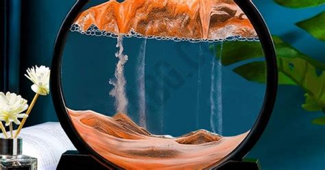 3d Пясъчен часовник с движещ се пейзаж Пясъчен живопис Оранжев 6638 ᐉ Stokabg