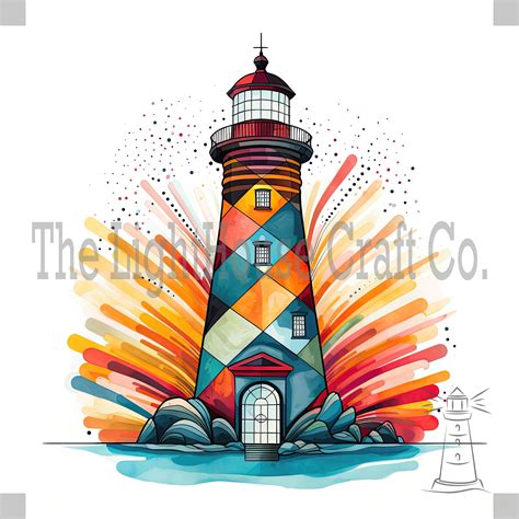 Geometric Lighthouse Clip Art 12 High Quality S Digital Etsy