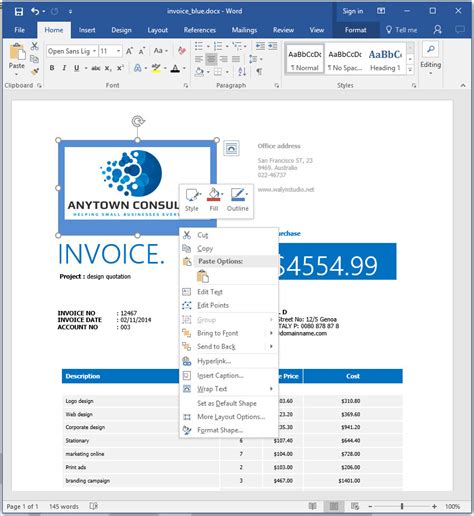 How To Make An Invoice In Word From A Professional Template Envato Tuts
