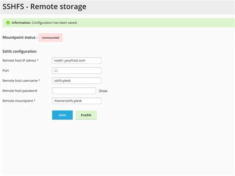 Sshfs Remote Storage Extension Plesk