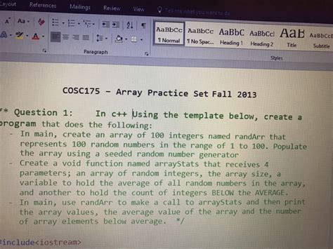 Solved In Main Create An Array Of 100 Integers Named
