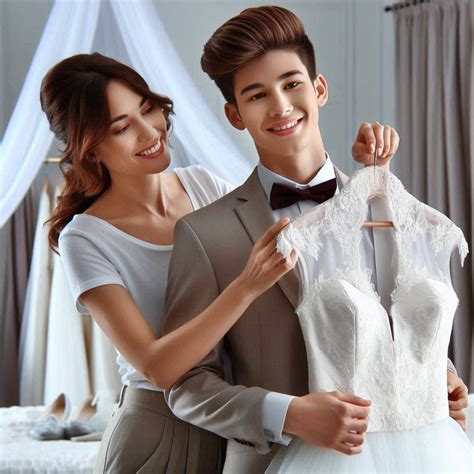 Son Wears Mothers Wedding Dress By Crossdresserlena On Deviantart