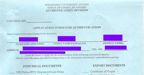Lady Stapler Dfa Authentication Application Form