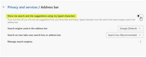 How To Disable Address Bar Search Suggestions In Microsoft Edge