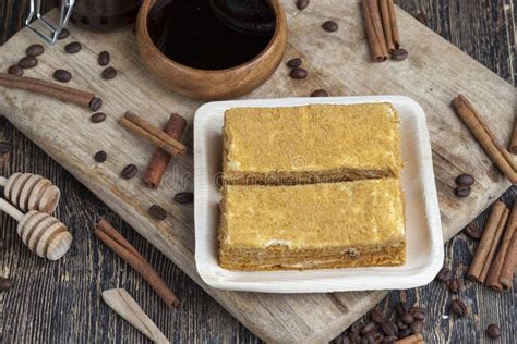 Sweet Cake With Lots Of Thin Honey Cakes Stock Image Image Of Butter Homemade
