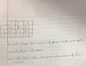 Calculate The Mean X From Each Sample Calculate Chegg Com