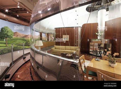 View Through A Window Of The Living Room Of The Buckminster Fuller Dymaxion House On Display At