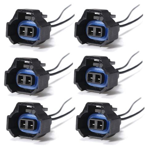 6 Pcs 2 Pin Female Wire Harness Fuel Injector Nozzle Connector