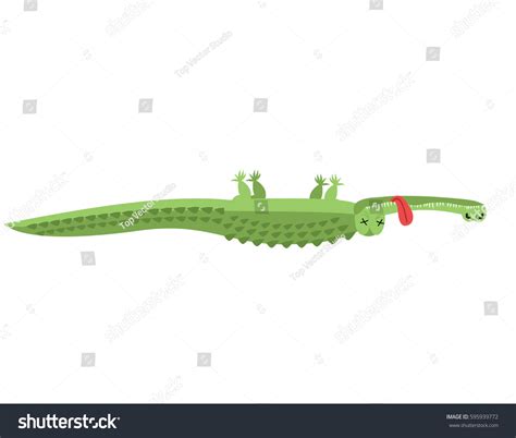 Dead Crocodile African Alligator Deceased Corpse Stock Vector Royalty Free 595939772