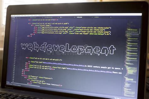 Web Development Phrase ASCII Art Inside Real HTML Code Stock Photo Image Of Display