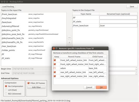 Rosbageditor Trim Your Rosbags With A Graphic Interface Ros General