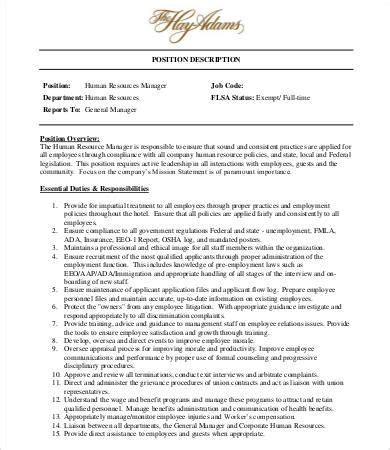 15 Manager Job Description Templates Pdf Doc
