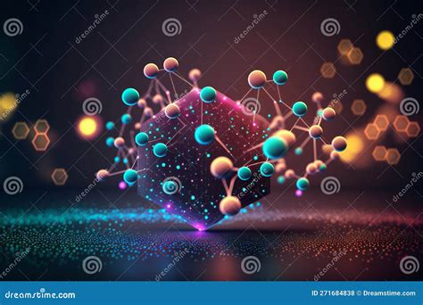 Neural Network 3d Illustration Big Data Technology Science Stock