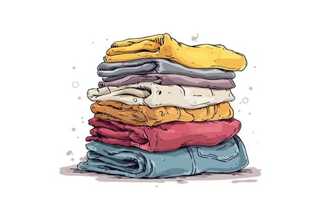 Clothing Stack Object Stacked Isolated Stock Vector Illustration Of