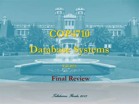 Ppt Cop4710 Database Systems Powerpoint Presentation Free Download Id2855183
