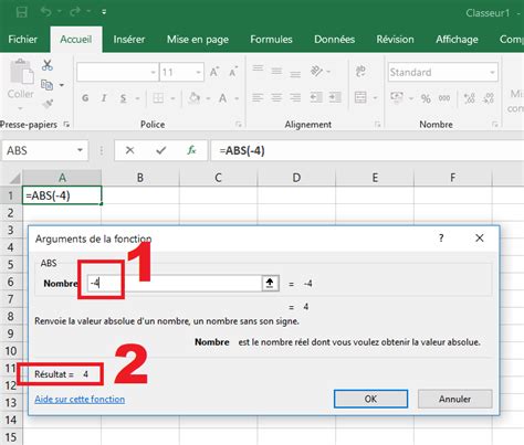 Utiliser La Fonction Abs Dans Excel Trouver Une Valeur Absolue