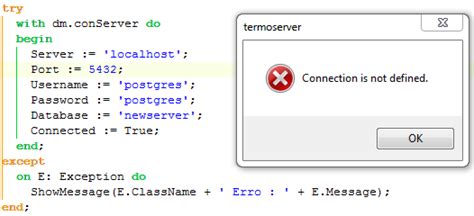 Delphi Erro Ao Atribuir Valores Dinâmicos Ao Componente Tuniconnection Da Unidac Stack