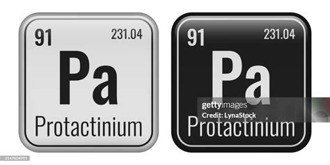 Protactinium Symbol Chemical Element Of The Periodic Table Vector Illustration Isolated On White