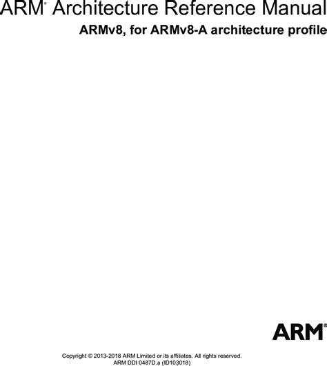 arm architecture reference manual armv8 for armv8 a profile arm® ation