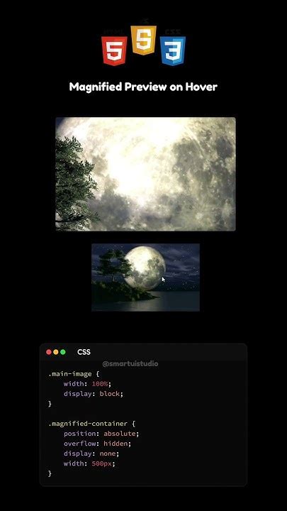 Magnified Preview On Hover Using Html And Css Shorts Webdev Youtube