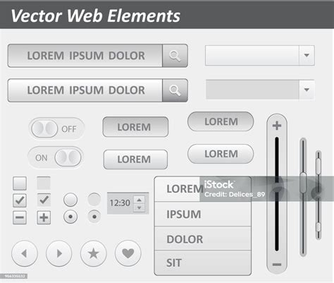 핑크 컬러로 자인에 대 한 평면 디자인 Ui 키트 벡터 팩 웹 디자인을 위한 스타일 플랫 Ui 키트 디자인 요소 설정 설계도에 대한 스톡 벡터 아트 및 기타 이미지 Istock