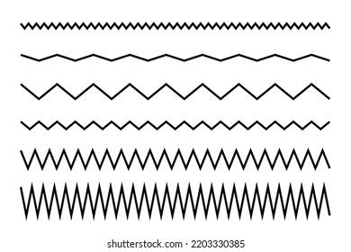 Set Illustration Black Zigzag Lines Stock Illustration Shutterstock