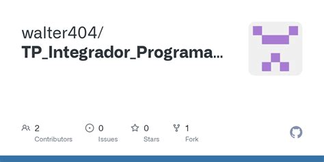 Github Walter404tpintegradorprogramacion1