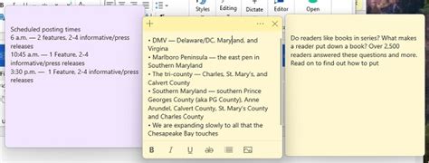Sticky Notes Keyboard Shortcuts