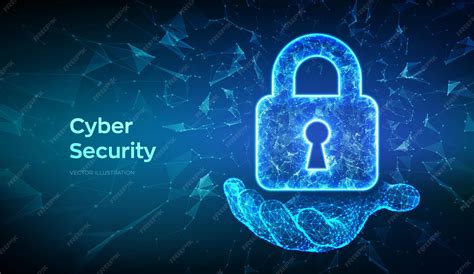 Premium Vector Lock Cyber Security Padlock With Keyhole Icon In Hand Protect And Security Or