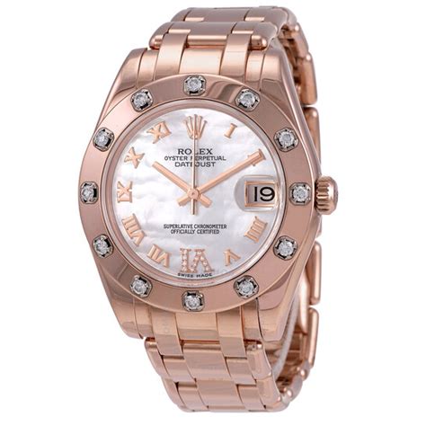 Rolex Pre Owned Rolex Lady Datejust Pearlmaster Mother Of Pearl Dial
