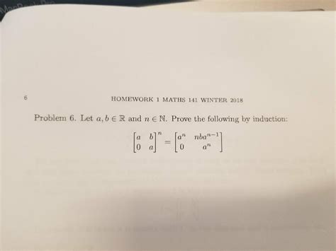 Solved Homework 1 Maths 141 Winter 2018 Problem 6 Let A B