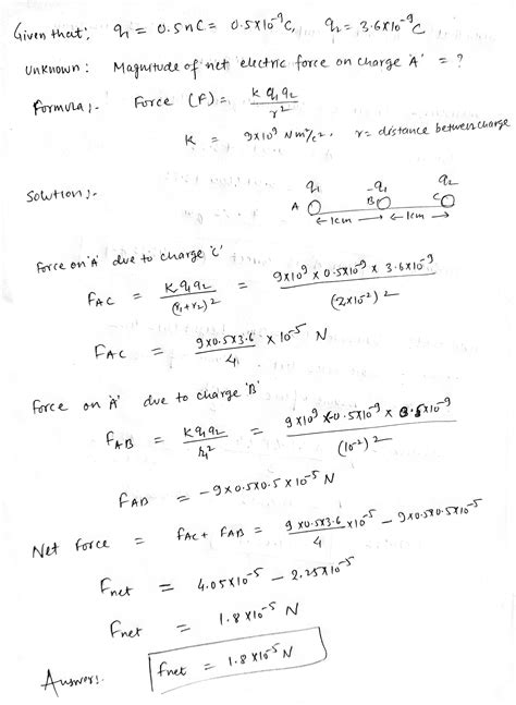 [solved] What Is The Magnitude Of The Net Electric Force On Charge A In