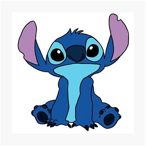 Stitch Sitting With White Background Photographic Print By Anasofial